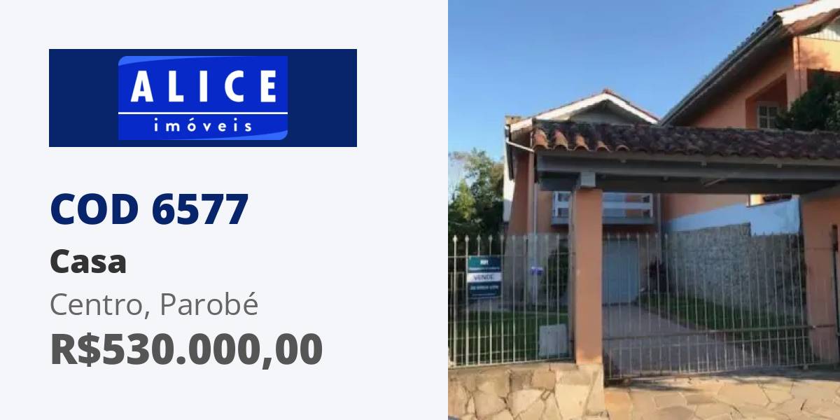 Casa em Rua Carlos Auler bairro Centro - Centro, Parobé [6577] - Alice Imóveis - Imobiliária em ...