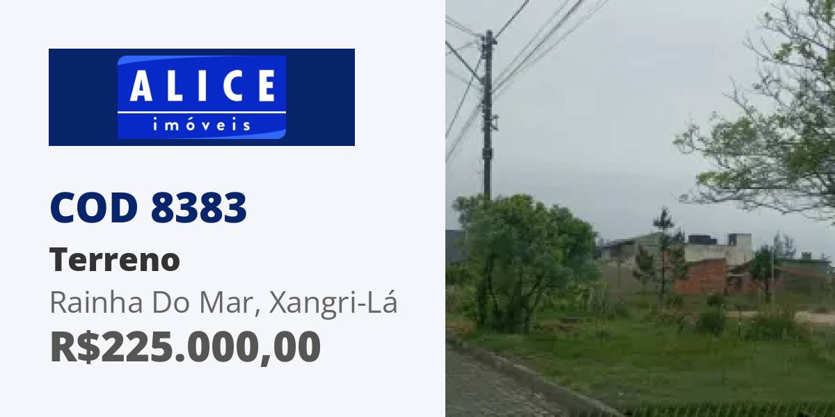 Terreno em Praia de Xangri-lá - Rainha Do Mar, Xangri-Lá [8383] - Alice ...